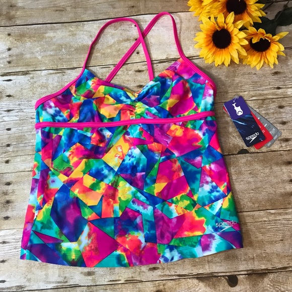 Speedo | Swim | Speedo Girls Tankini Top In Rainbow Size 6 | Poshmark